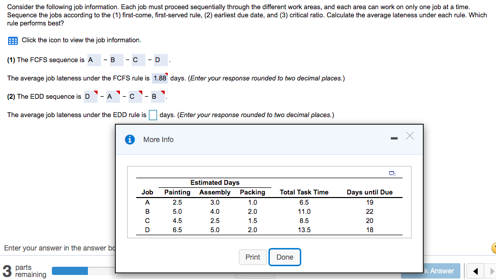 Solved Consider the following job information. Each job must | Chegg.com