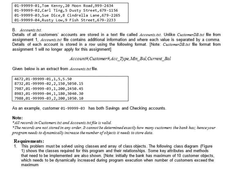 Problem: Managing Customer Records in a Bank – | Chegg.com