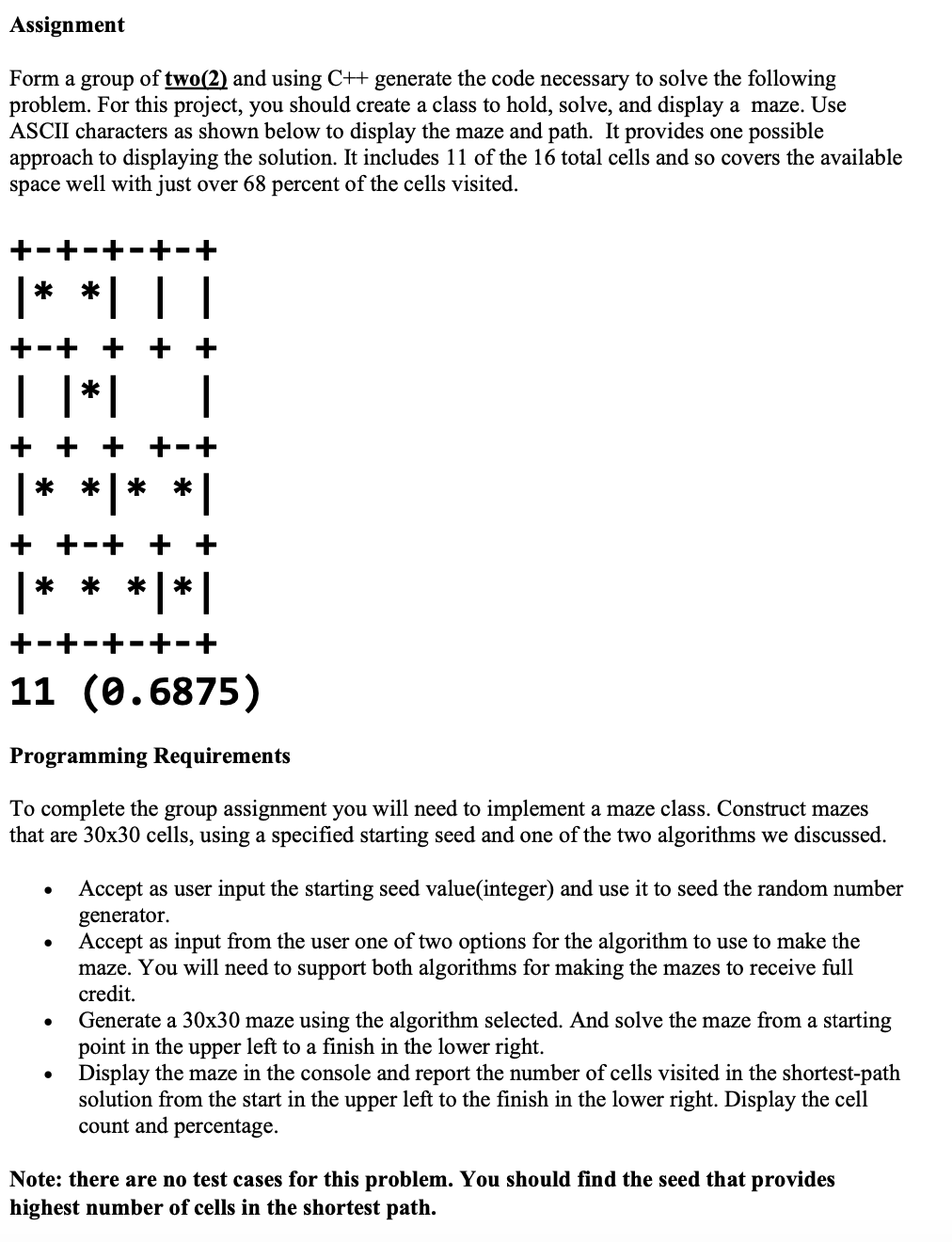 Solved Mazes From our discussions we know that mazes are | Chegg.com