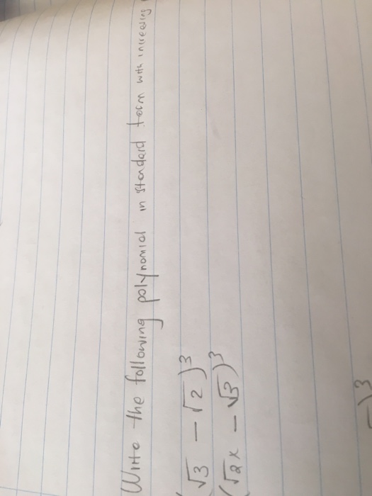 Solved Write the following polynomial in standard form with | Chegg.com