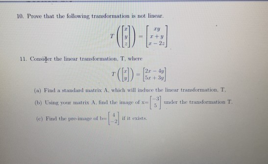 Solved 10. Prove that the following transformation is not | Chegg.com