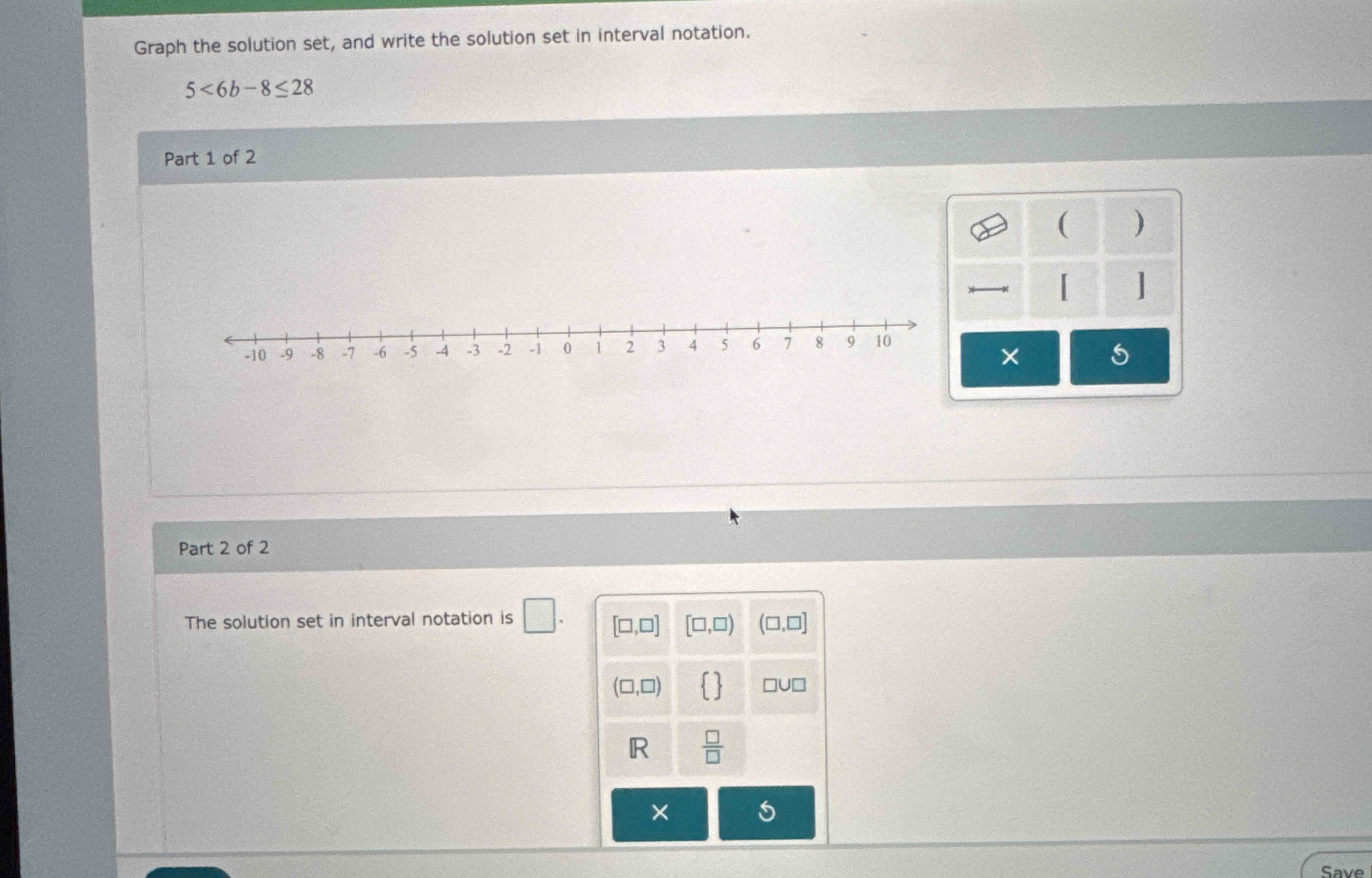 Graph the solution set, and write the solution set in | Chegg.com