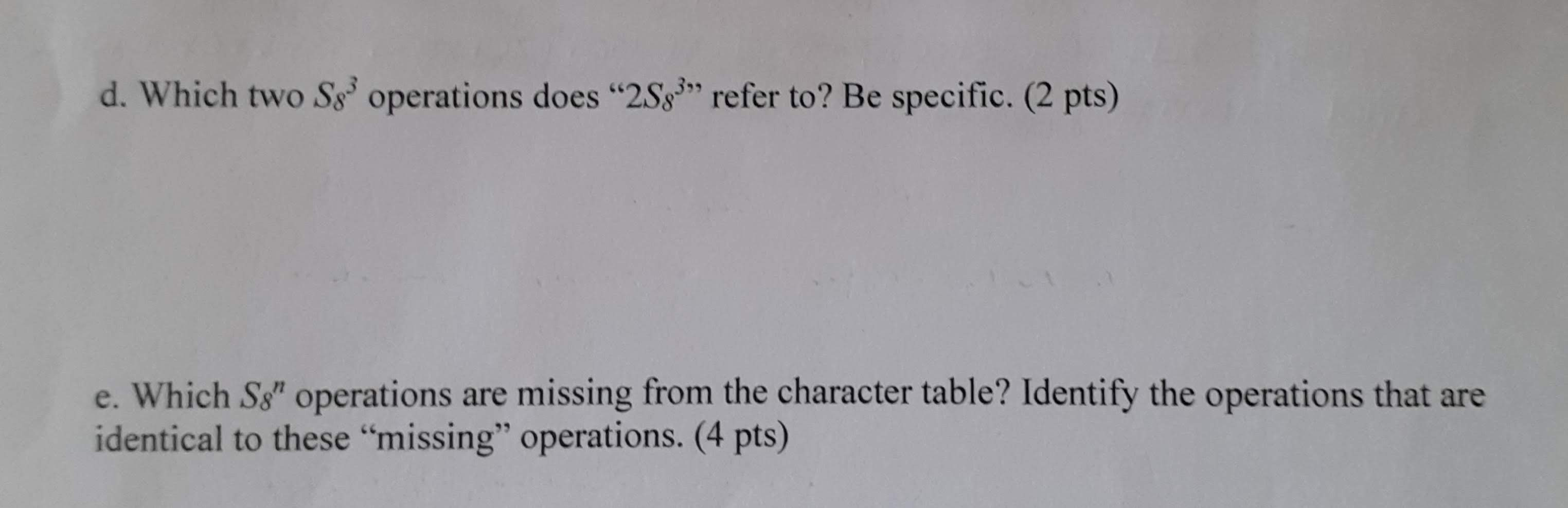 d. Which two Sg operations does "2S0%" refer to? Be | Chegg.com
