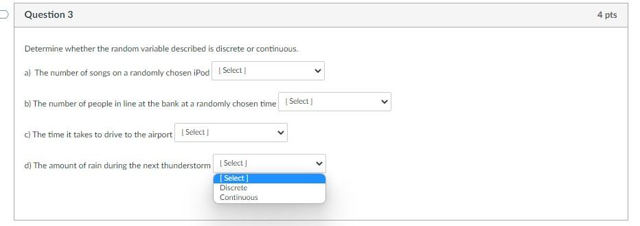Solved Determine whether the random variable described is | Chegg.com