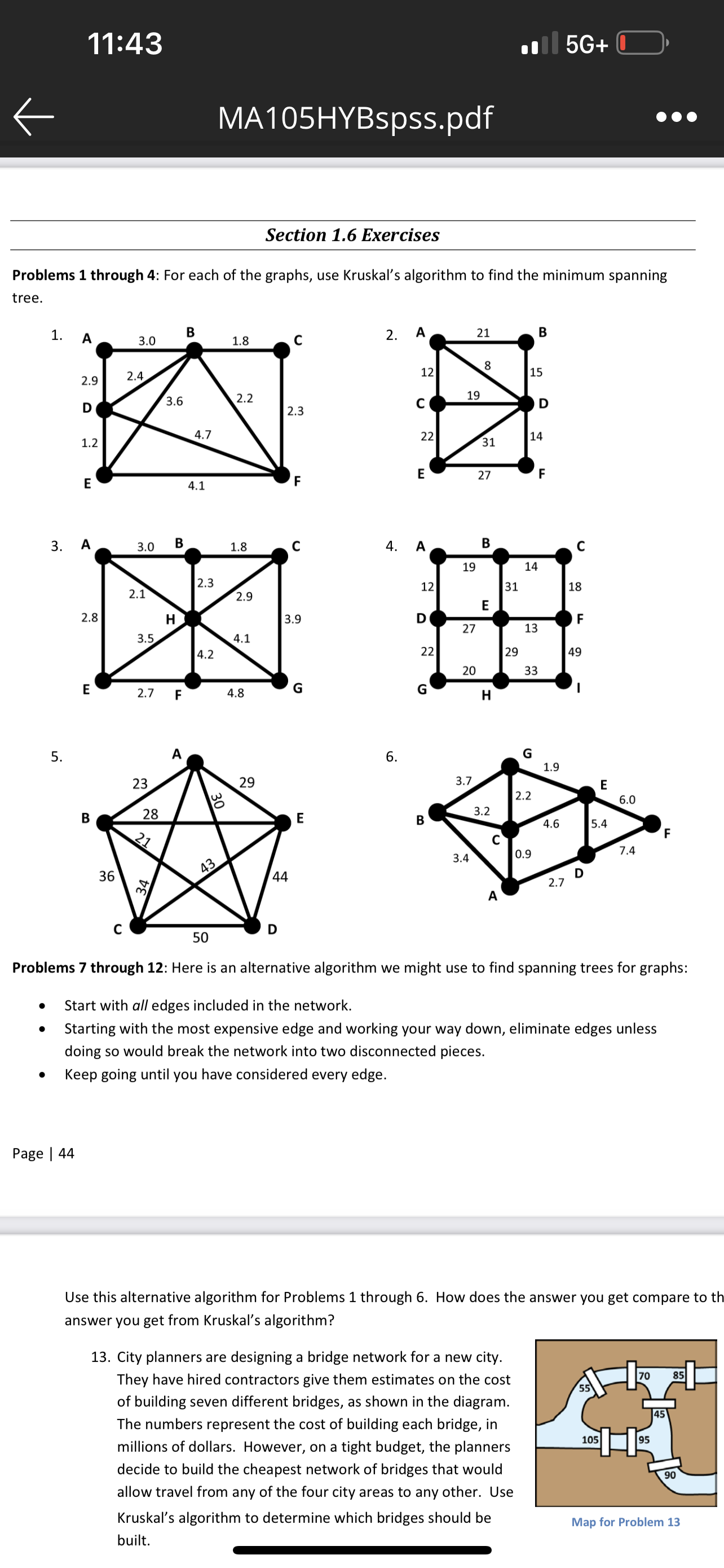 Section 1.6 Exercises Problems 1 through 4: For each | Chegg.com