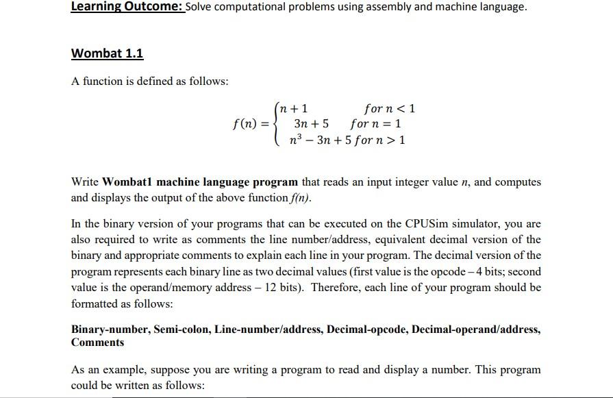 Learning Outcome: Solve computational problems using | Chegg.com