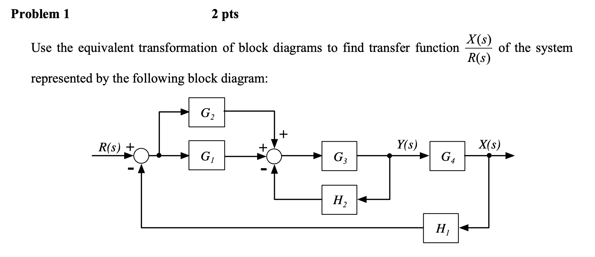 Solved Problem 1 2 pts Use the equivalent transformation of | Chegg.com