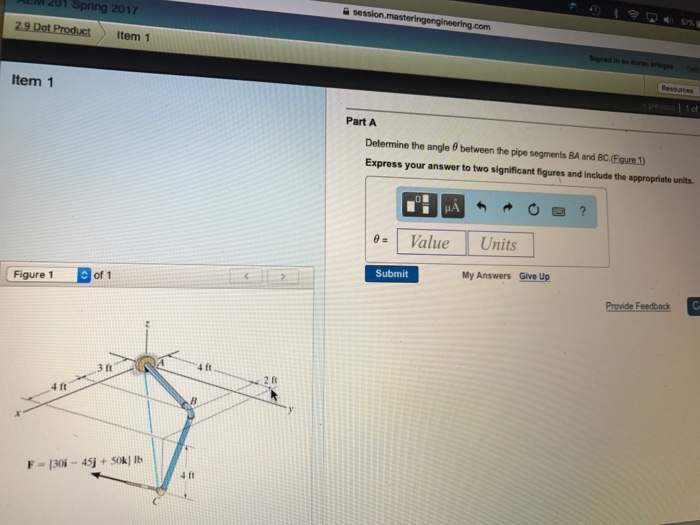 Solved Determine the angle theta between the pipe segments | Chegg.com
