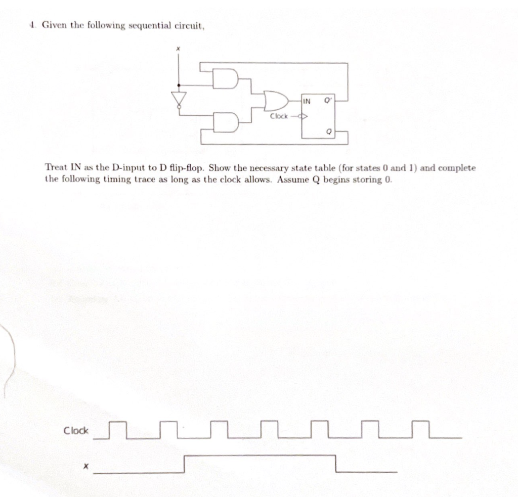 Solved 4. Given the following sequential circuit, Treat IN | Chegg.com