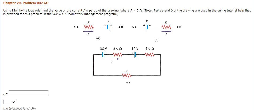Solved Chapter 20, Problem 082 GO Using Kirchhoff's loop | Chegg.com