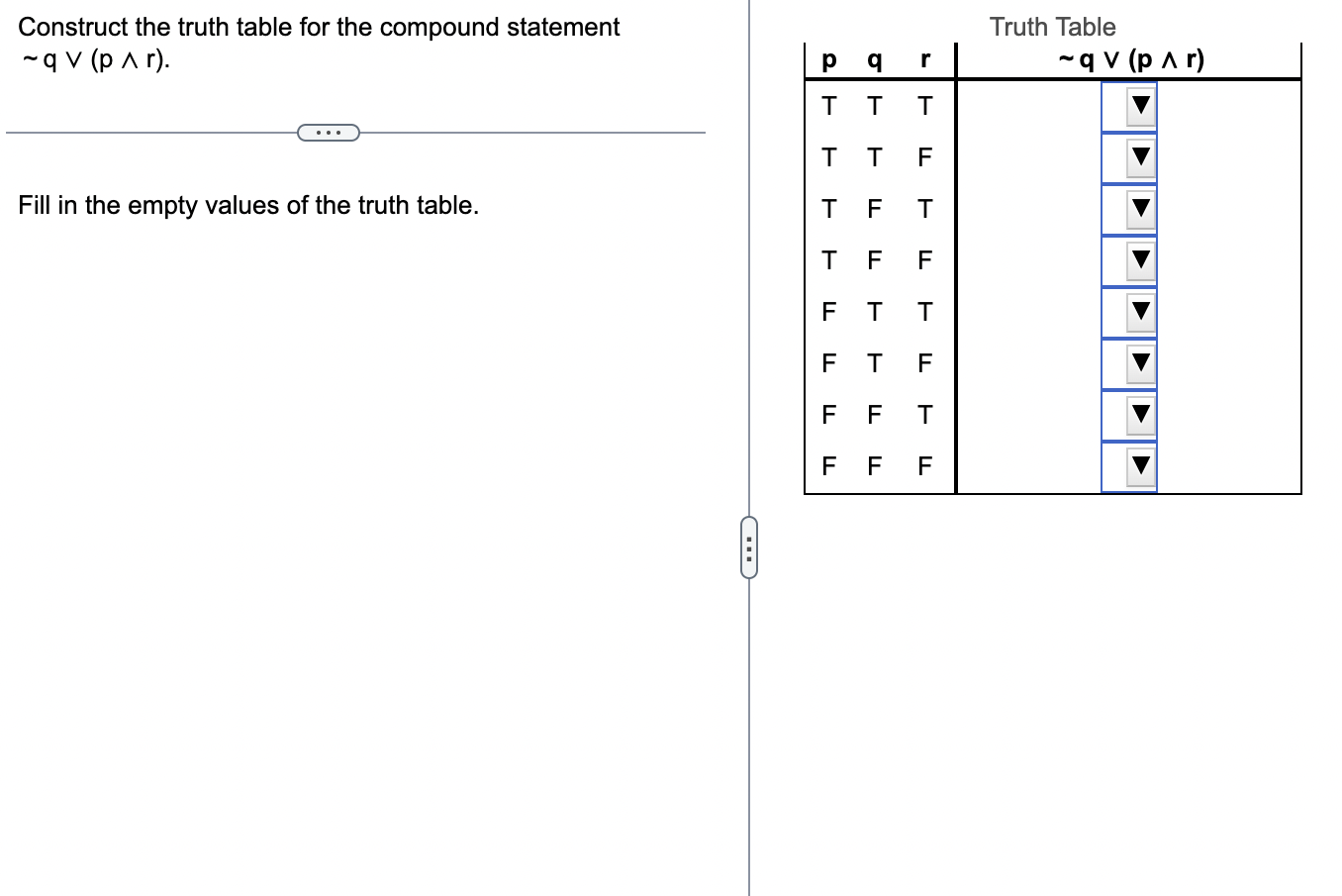 Solved Construct the truth table for the compound statement | Chegg.com