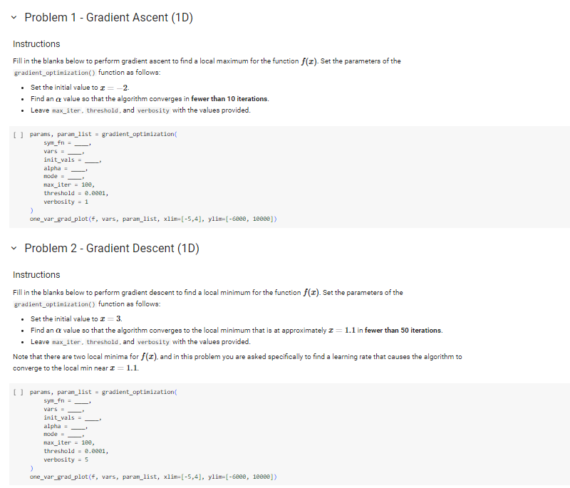 Solved def gradient_optimization(sym_fn, vars, init_vals, | Chegg.com