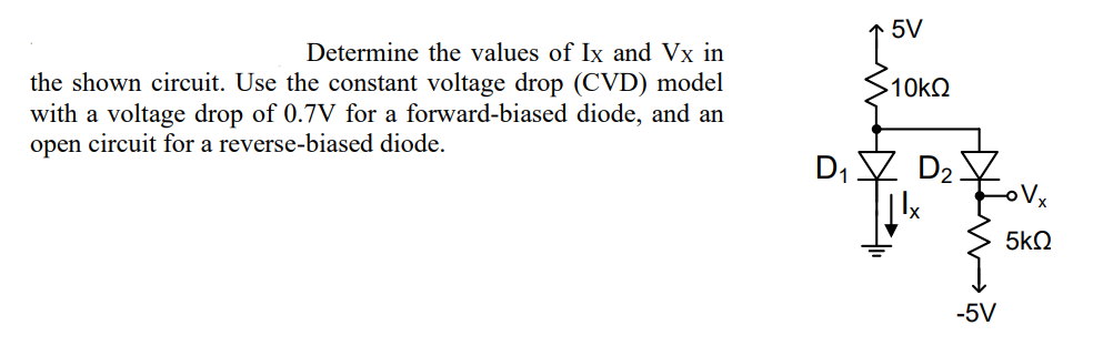 Solved Determine the values of Ix and Vx in the shown | Chegg.com