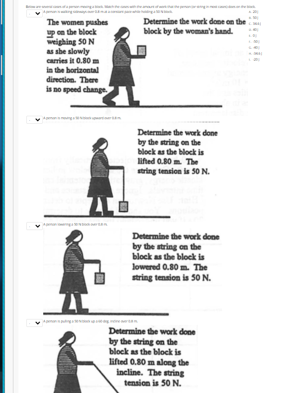 Solved Below are several cases of a person moving a block | Chegg.com