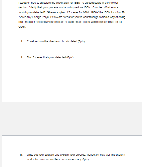 Solved Research how to calculate the check digit for 1SBN−10 | Chegg.com