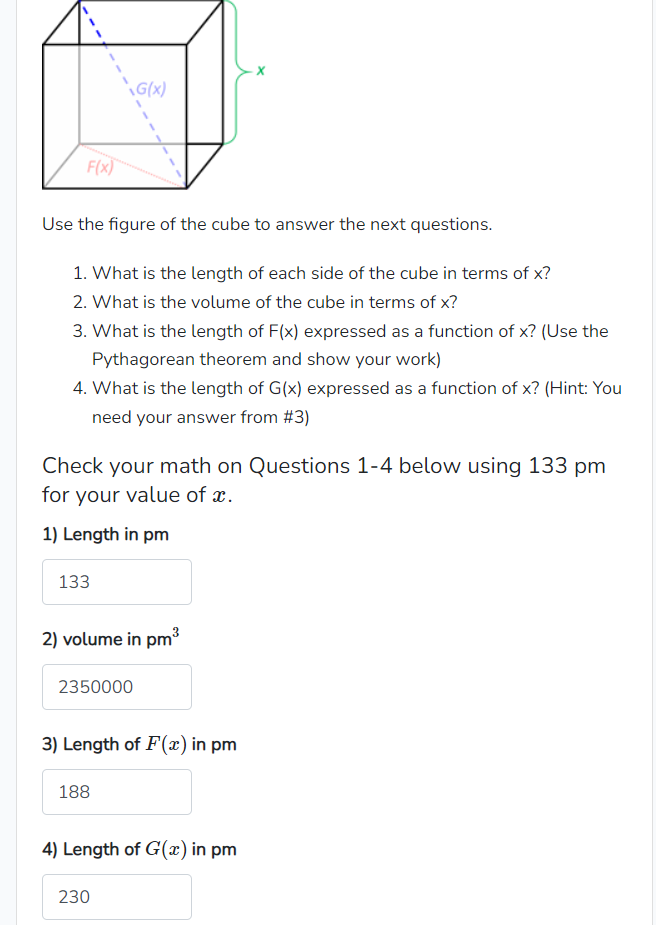 Solved Use the figure of the cube to answer the next | Chegg.com