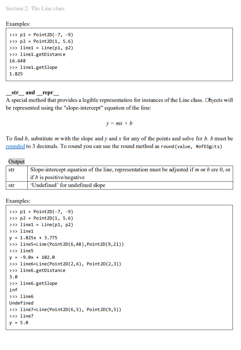 Solved Section 2 The Line Class 5 Pts The Line Class 