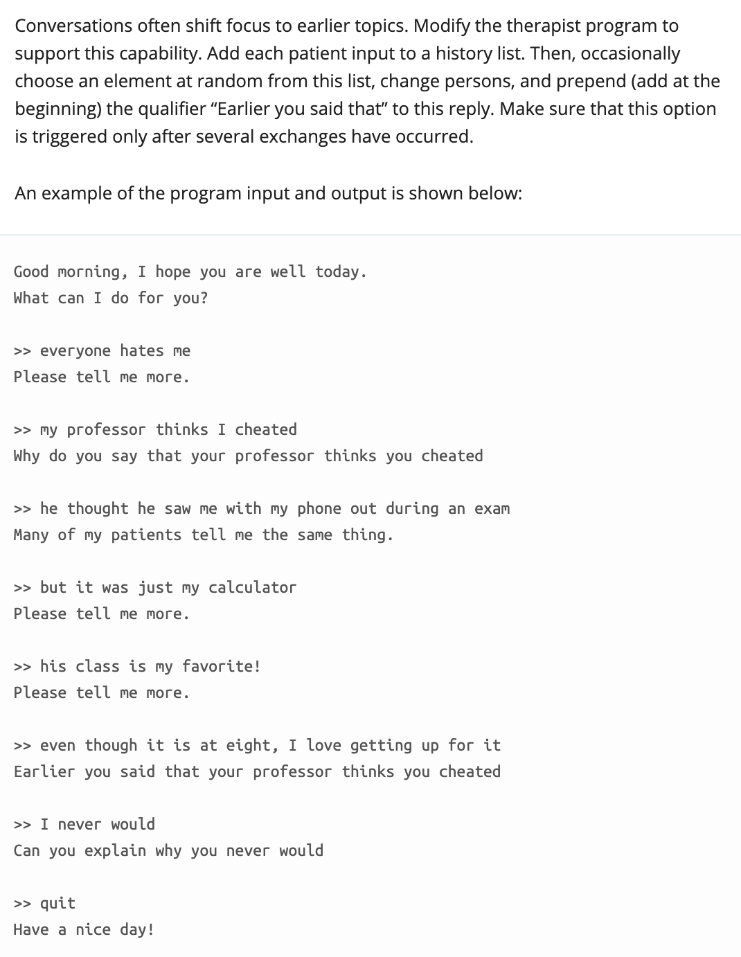 Solved Conversations often shift focus to earlier topics. | Chegg.com