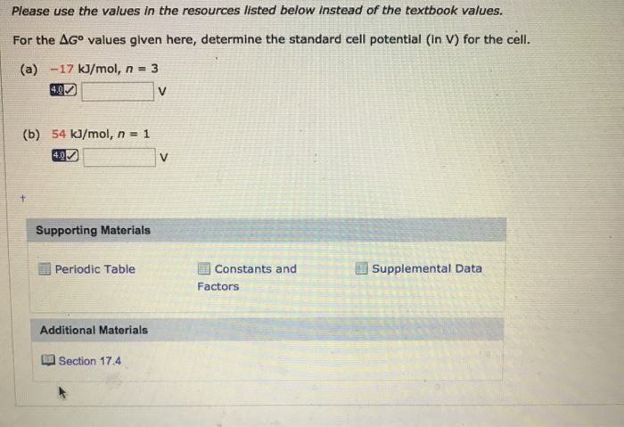 Solved Please use the values in the resources listed below | Chegg.com