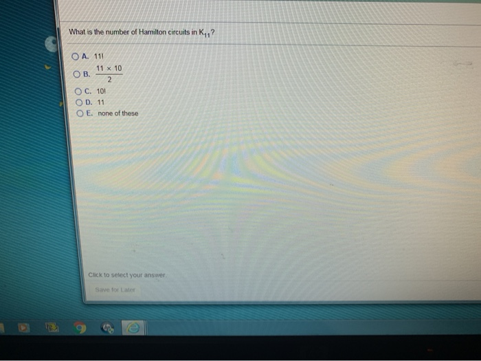 Solved What is the number of Hamilton circuits in K,,? O A. | Chegg.com