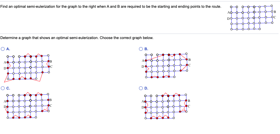 Find an optimal semi-eulerization for the graph to | Chegg.com