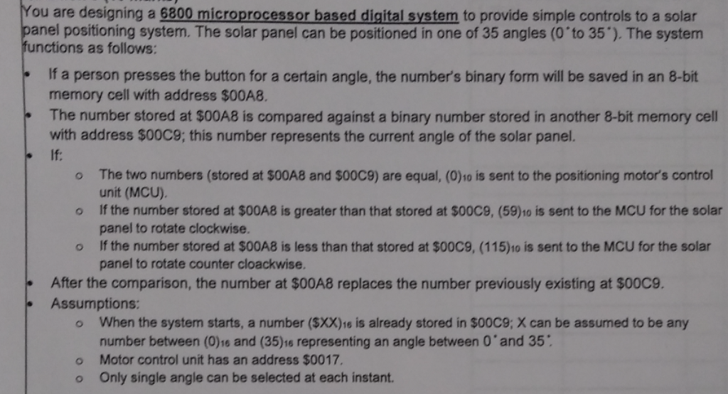 You are designing a 6800 microprocessor based digital | Chegg.com