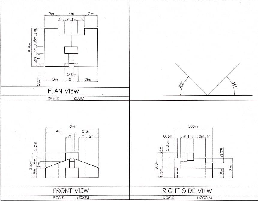 Solved 1. Given the orthographic views, show the ISOMETRIC | Chegg.com