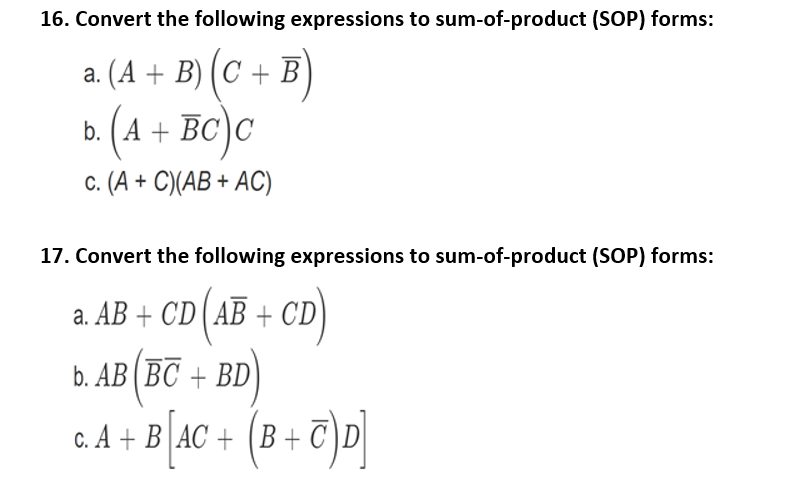 Solved 16. Convert the following expressions to | Chegg.com