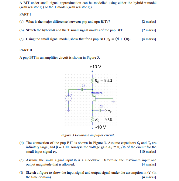 Solved A BJT under small signal approximation can be | Chegg.com