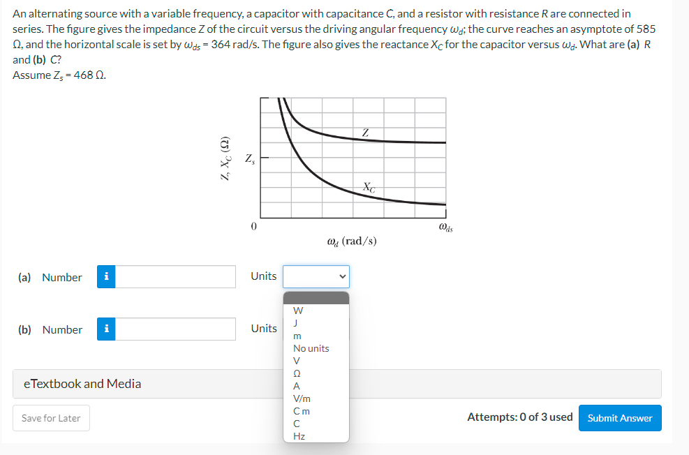 Solved An alternating source with a variable frequency, a | Chegg.com