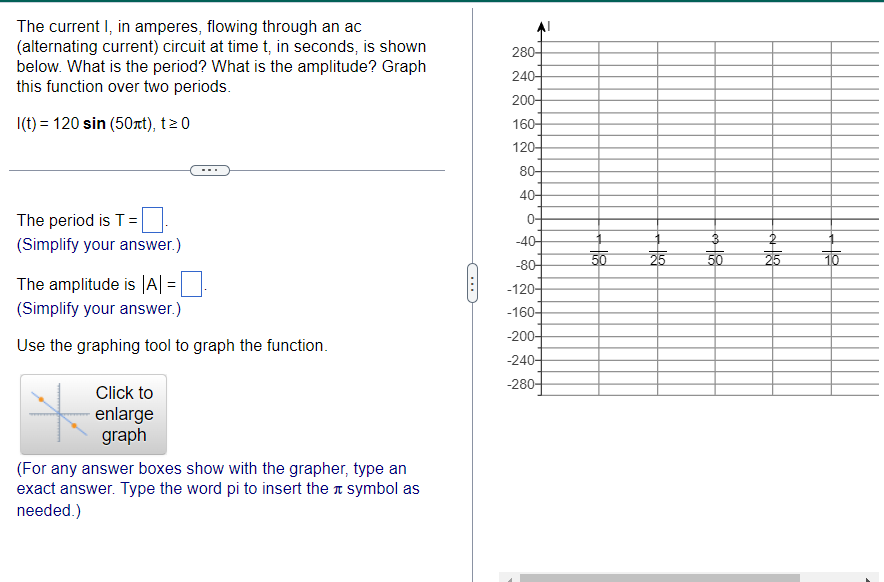 [Solved]: The current I, in amperes, flowing through an ac