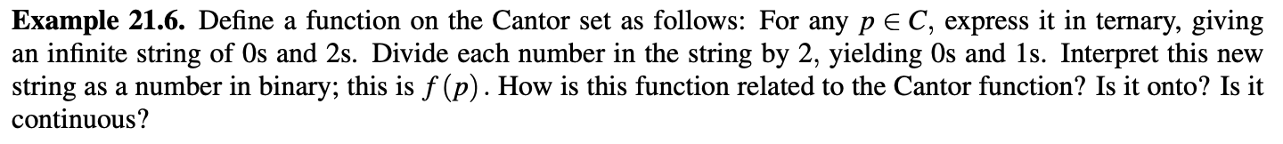 Example 21 6 Define A Function On The Cantor Set As