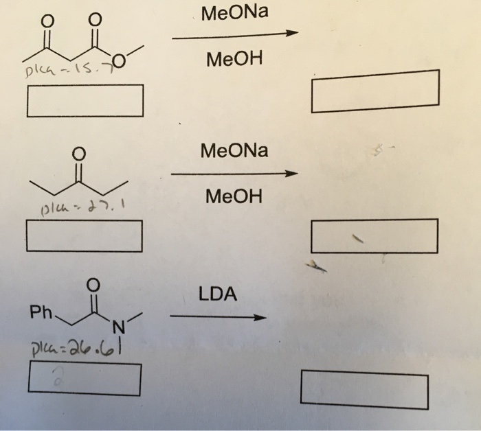 Solved O O Ph N MeONa MeOH MeONa MeOH LDA | Chegg.com