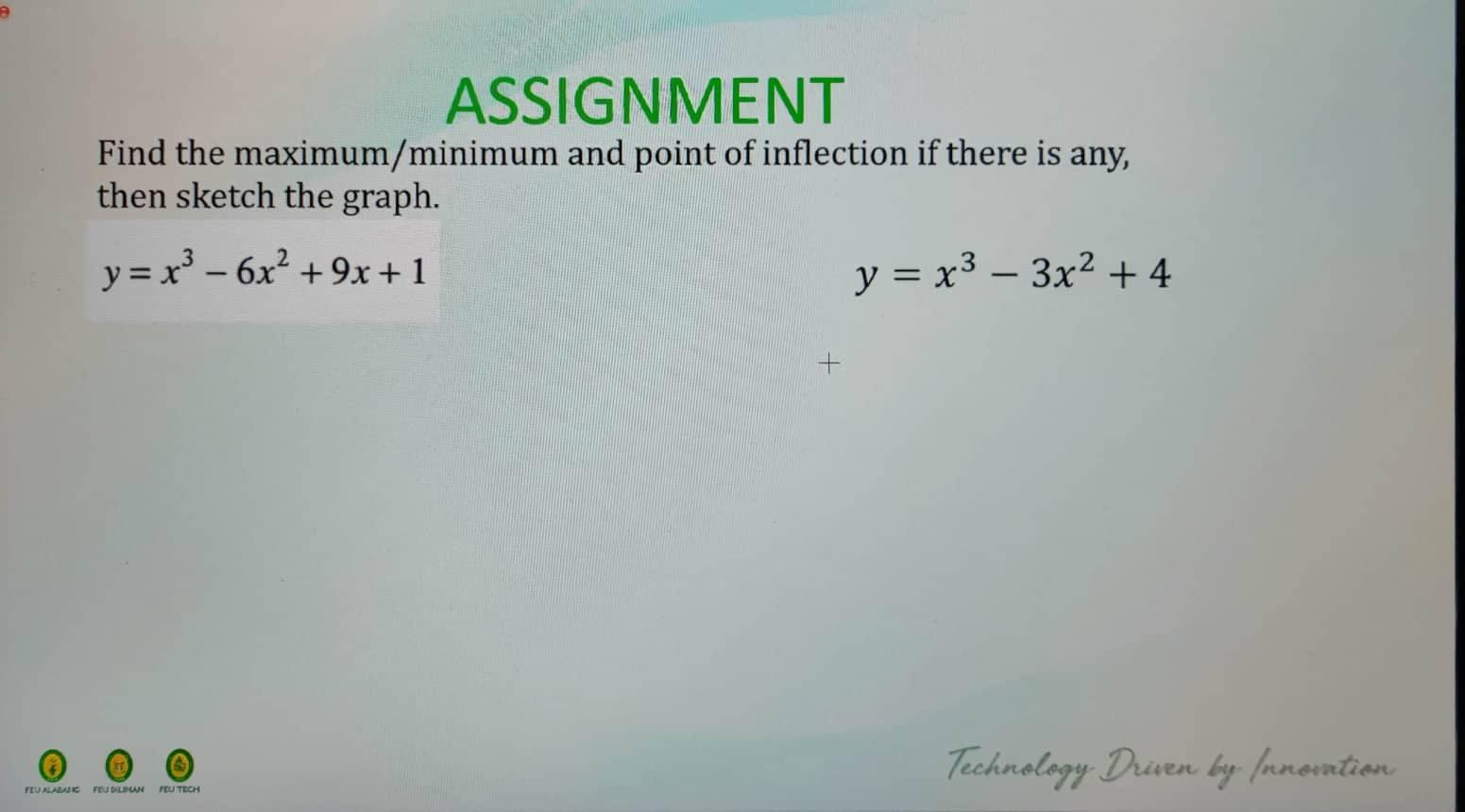 Solved Find the maximum/minimum and point of inflection if | Chegg.com