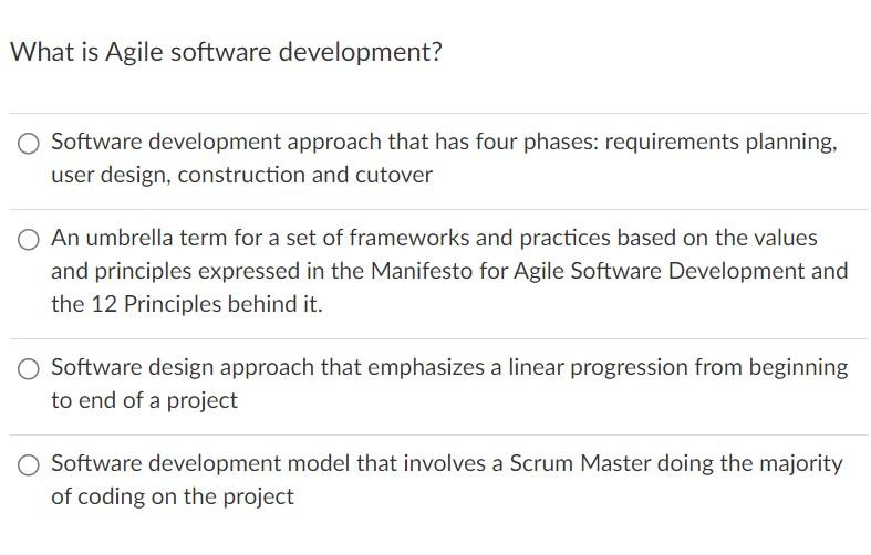 Solved What is Agile software development? Software | Chegg.com