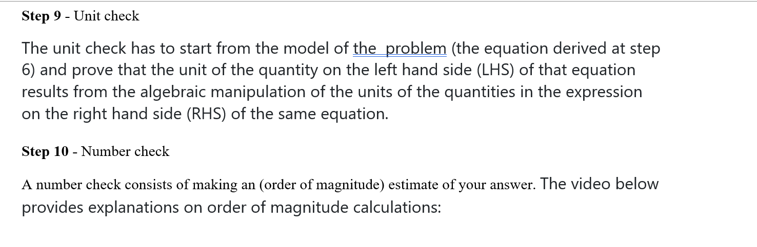 Solved The unit check has to start from the model of the | Chegg.com