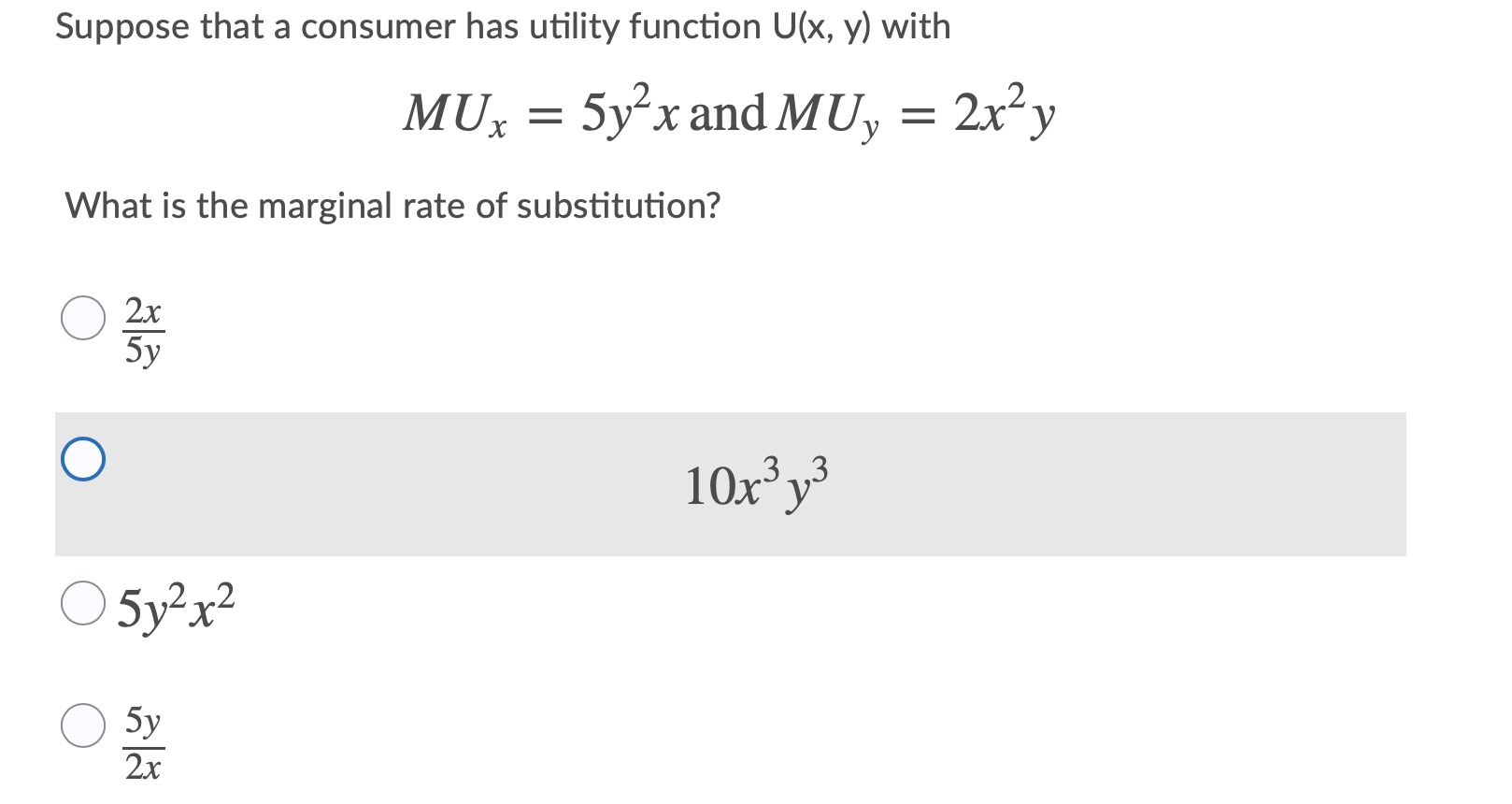 Solved Suppose that a consumer has utility function U(x, y) | Chegg.com