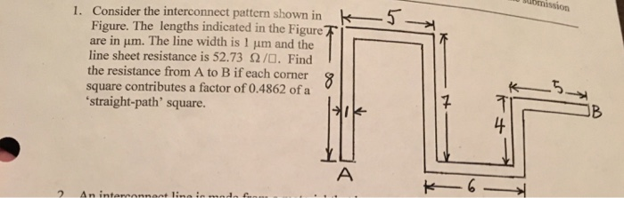 Solved bmission 1. Consider the interconnect pattern shown | Chegg.com