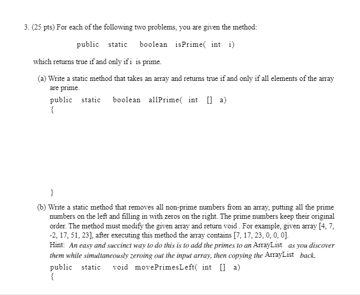 Solved 3. (25 pts) For each of the following two problems, | Chegg.com