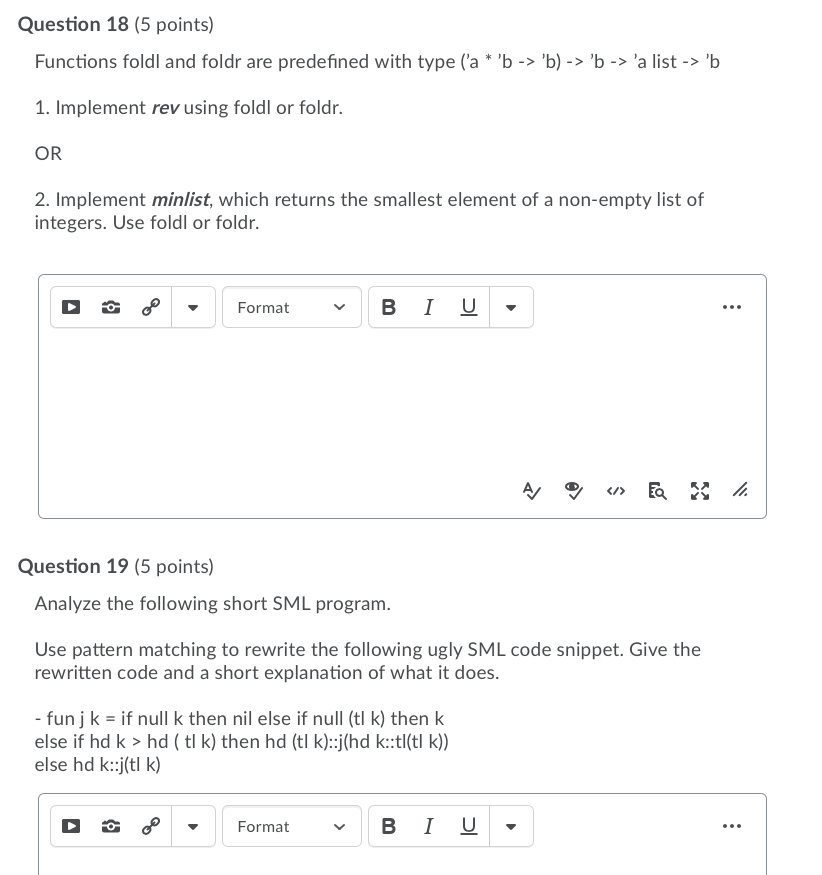 18. Functions foldl and foldr are predefined with | Chegg.com