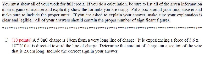 Solved You must show all of your work for full credit. If | Chegg.com