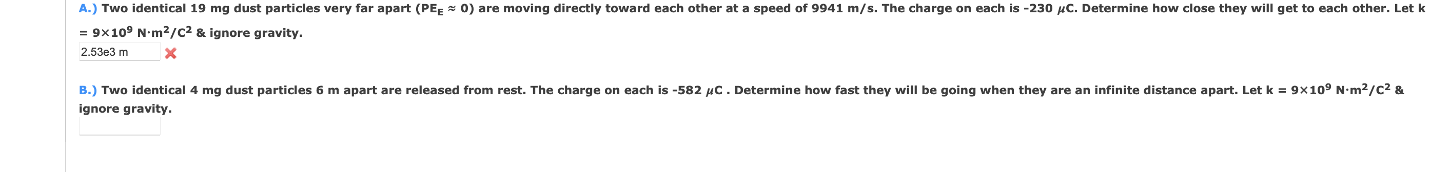 Solved =9×109 N⋅m2/C2 \& ignore gravity. iqnore aravitv.The | Chegg.com