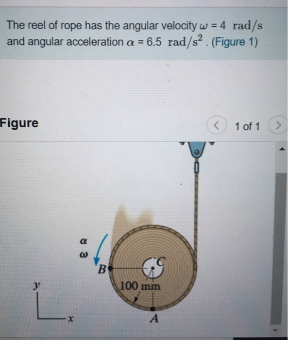 Solved The reel of rope has the angular velocity 4 rad/s and | Chegg.com