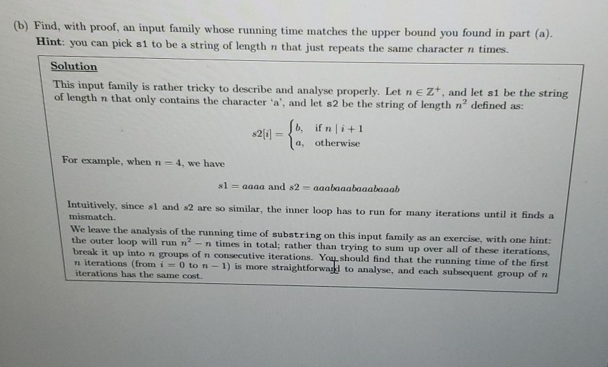 Solved 1. Substring matching Here is an algorithm which | Chegg.com