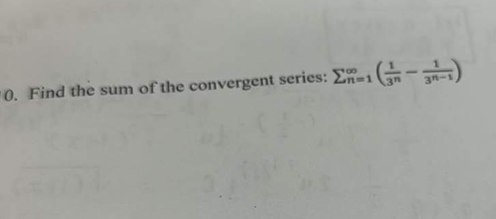 Solved Find the sum of the convergent series: | Chegg.com