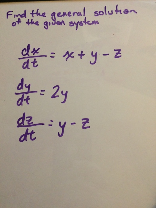 Solved Find the general solution of the given system dx/dt | Chegg.com