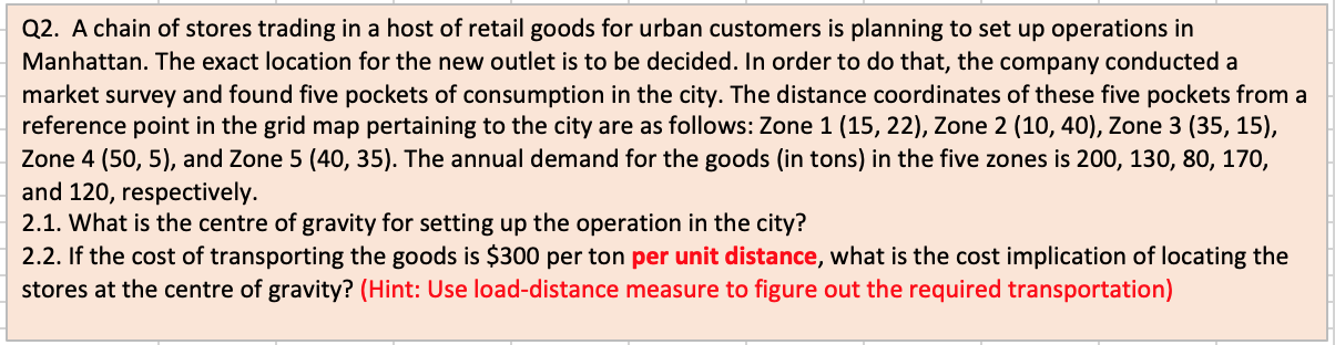 Solved Q2. A chain of stores trading in a host of retail | Chegg.com
