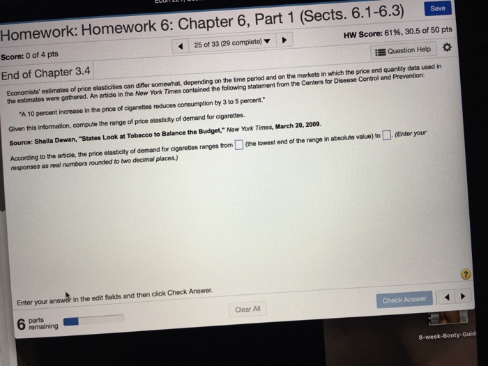 Solved Homework: Homework 6: Chapter 6, Part 1 (Sects. | Chegg.com