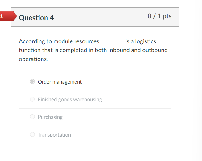 Solved According to module resources, is a logistics | Chegg.com