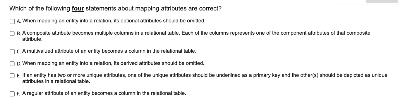 Solved Which of the following four statements about mapping | Chegg.com